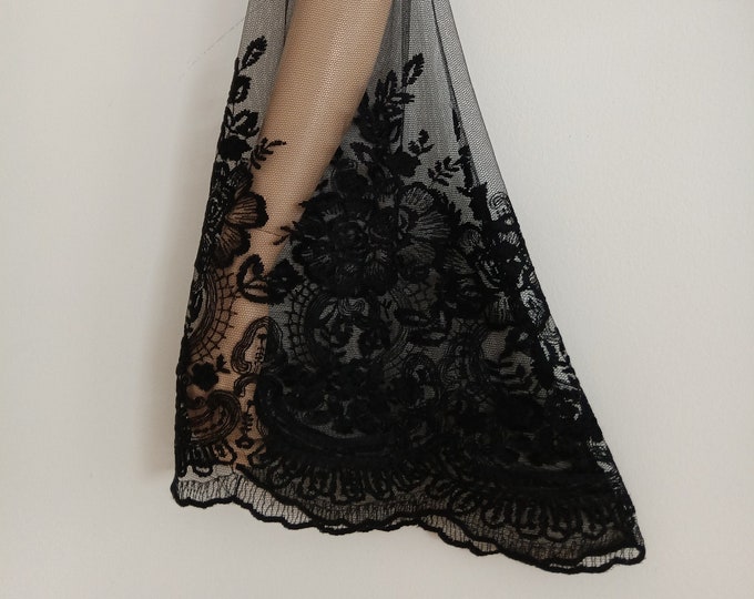 Bridal Black Lace Removable Sleeves - off Shoulder Boho Wedding Sleeves ...