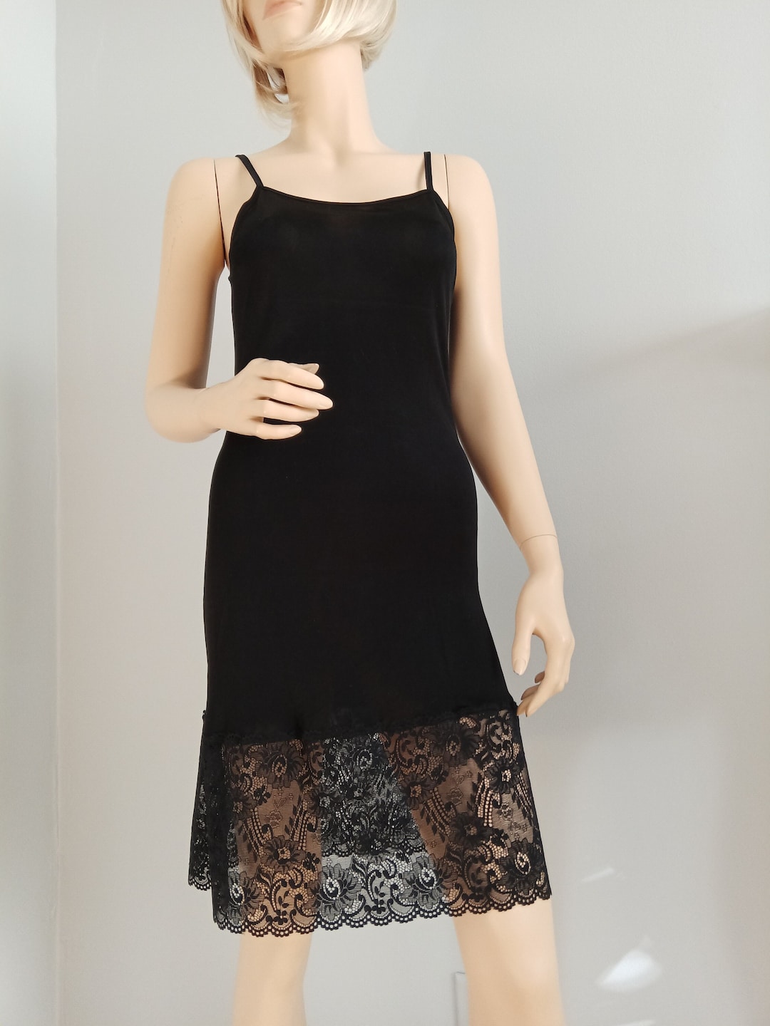 Black Lace Full Slip Extender, Top Slip Extender, Shirt Extenders ...
