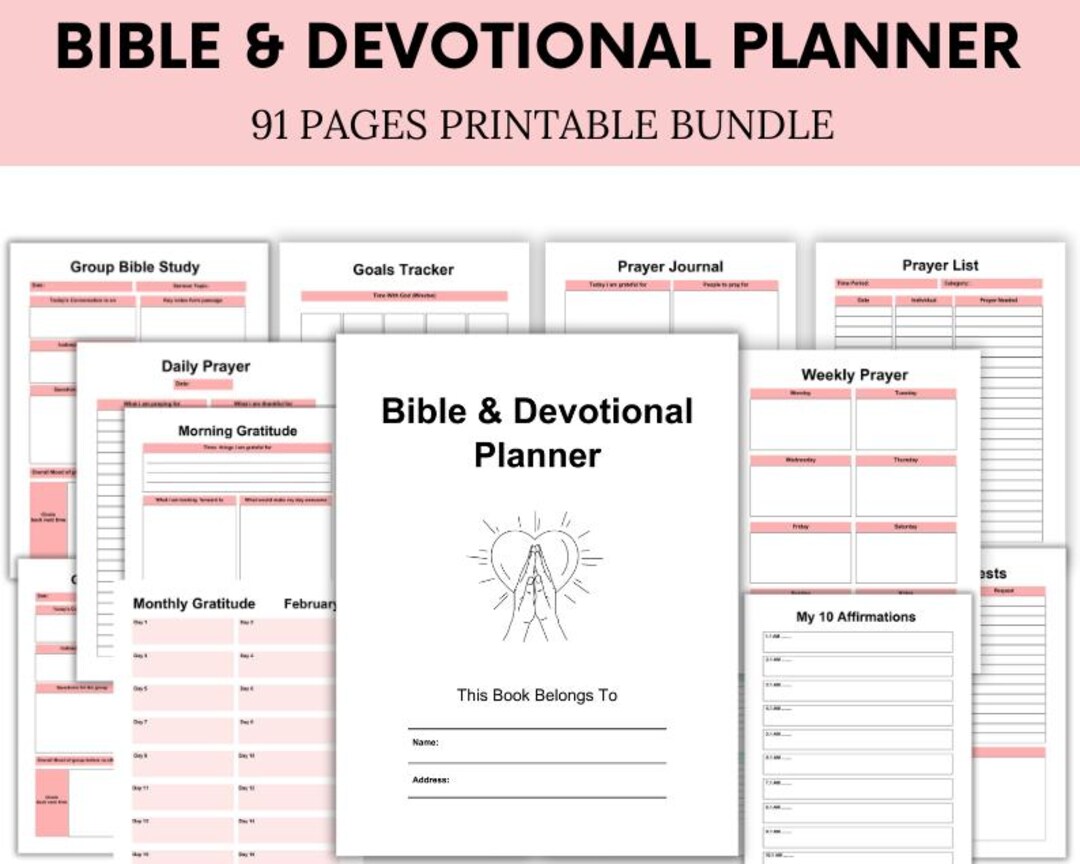 Bible and Devotional Planner – Printable Faith Journal – Daily ...