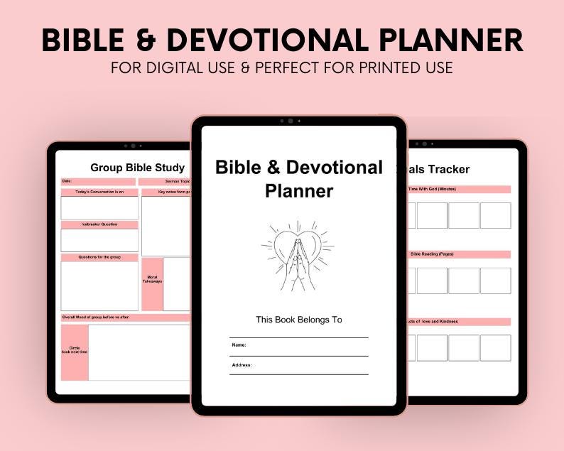 Bible and Devotional Planner – Printable Faith Journal – Daily ...