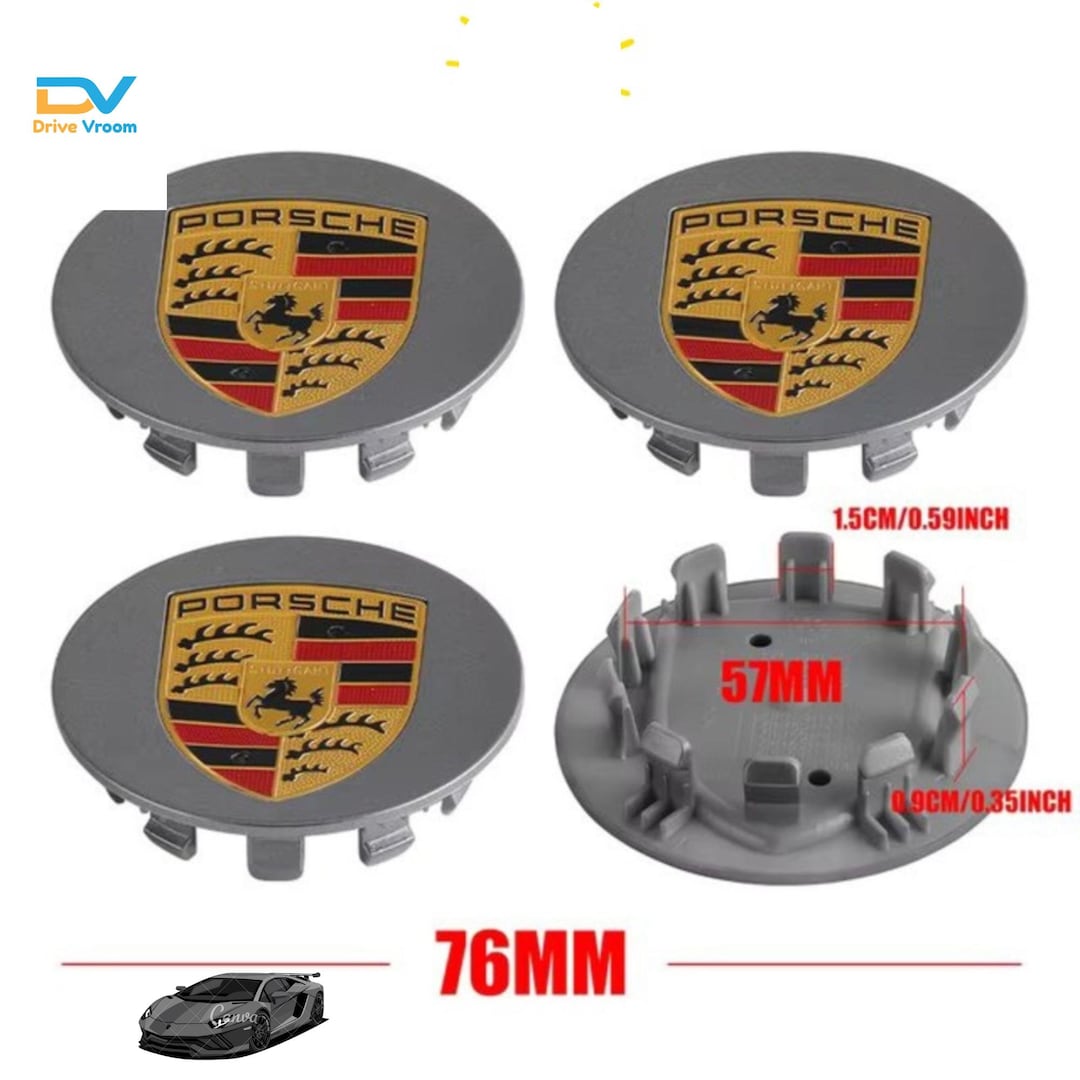 Set of 4 Porsche Center Hub Caps 65mm / 76mm Car Wheel Center Hub Caps ...