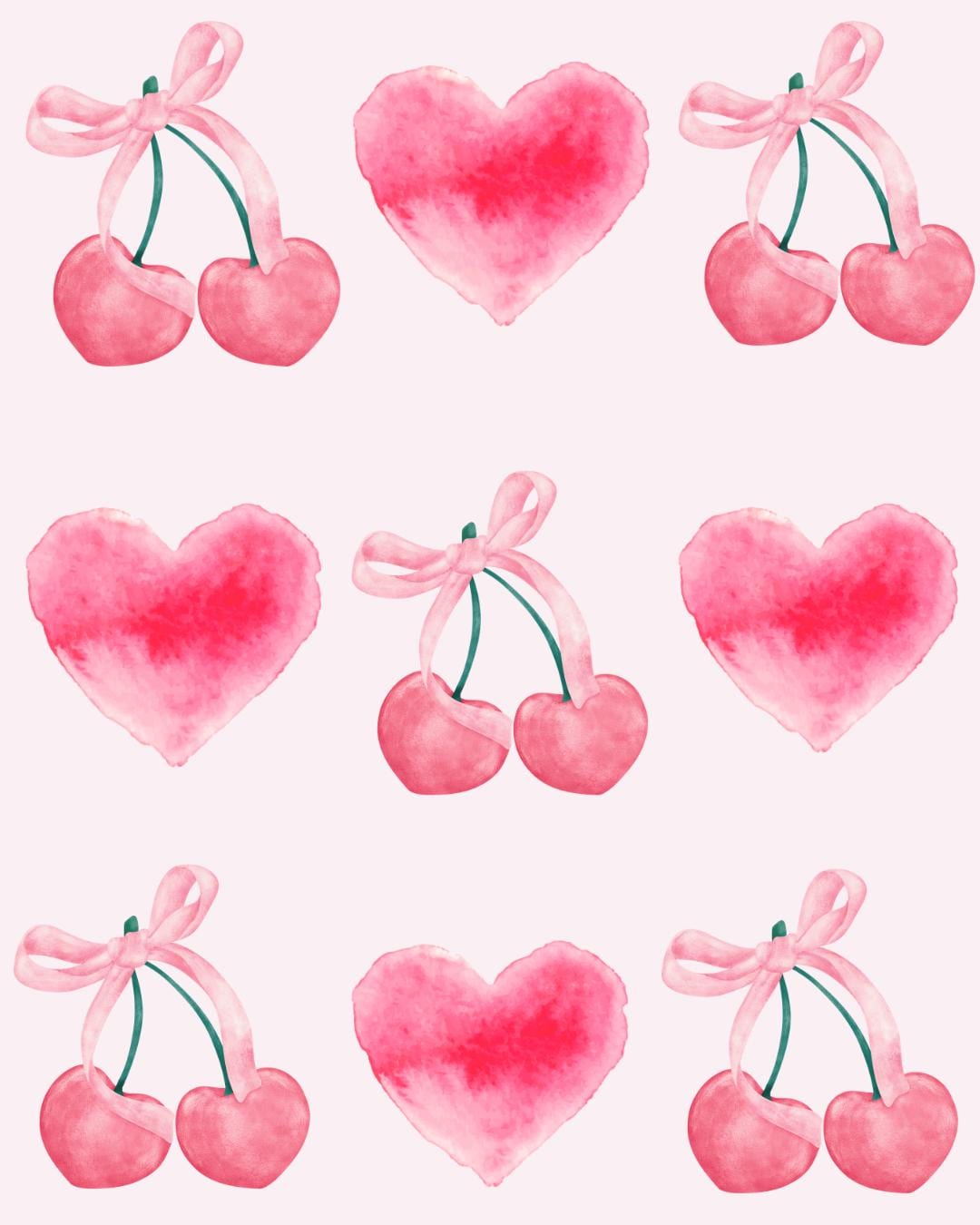 Cherry & Heart PNG Wallpaper - Etsy