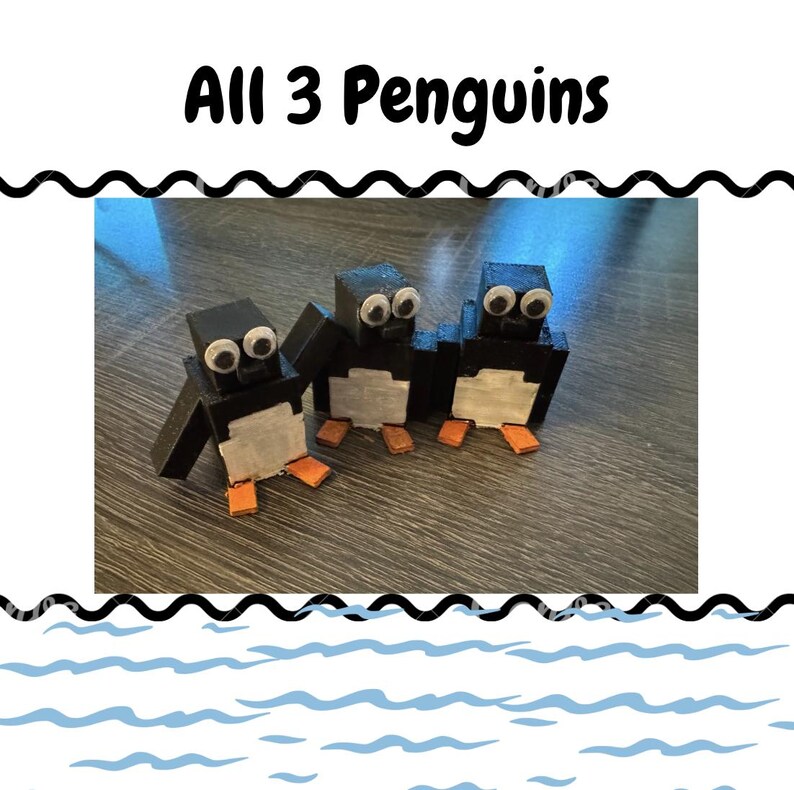 3d Printed Custom Bundle of 3 Pengins - Etsy