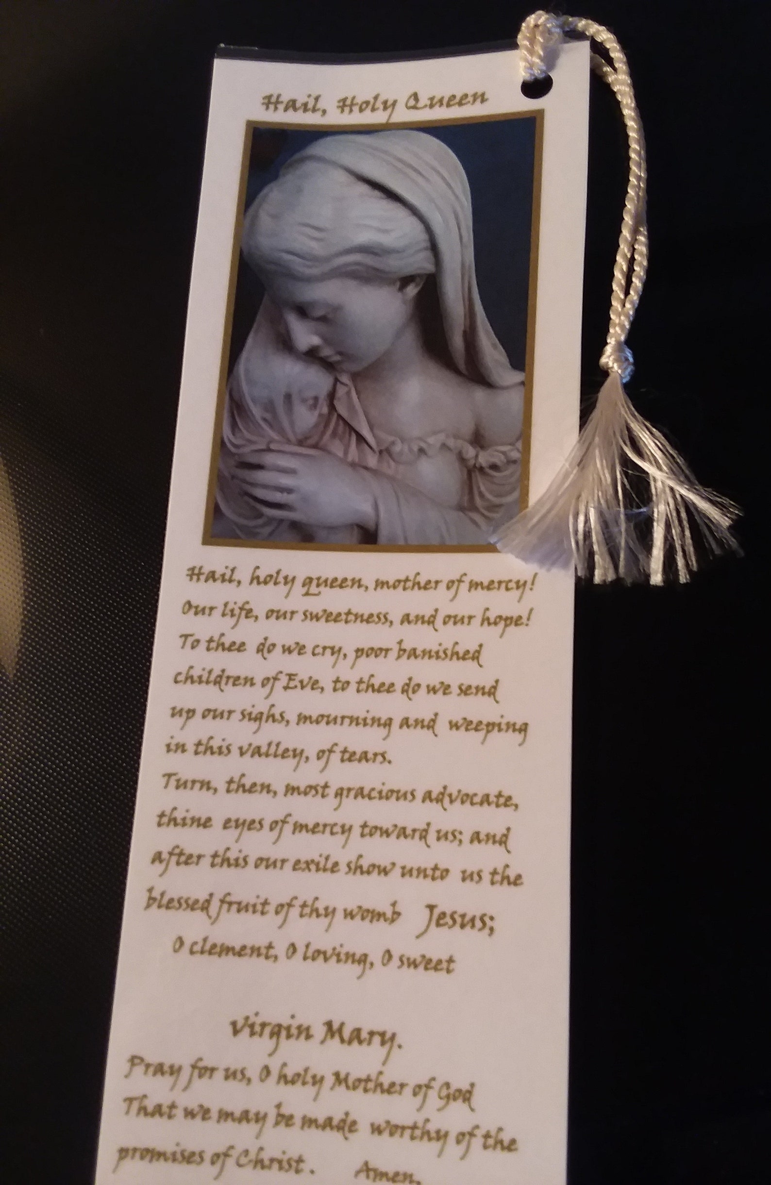 Bookmarks Laminated HAIL HOLY QUEEN / Blessed Mother Mary - Etsy