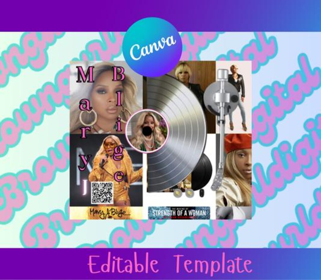 Editable QR Code Album Cover - Digital Template - Etsy