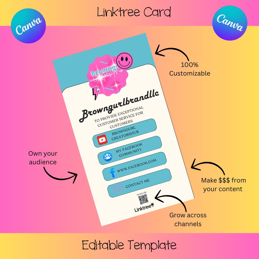 Editable Linktree QR Code Card Template for Your Brand - Etsy