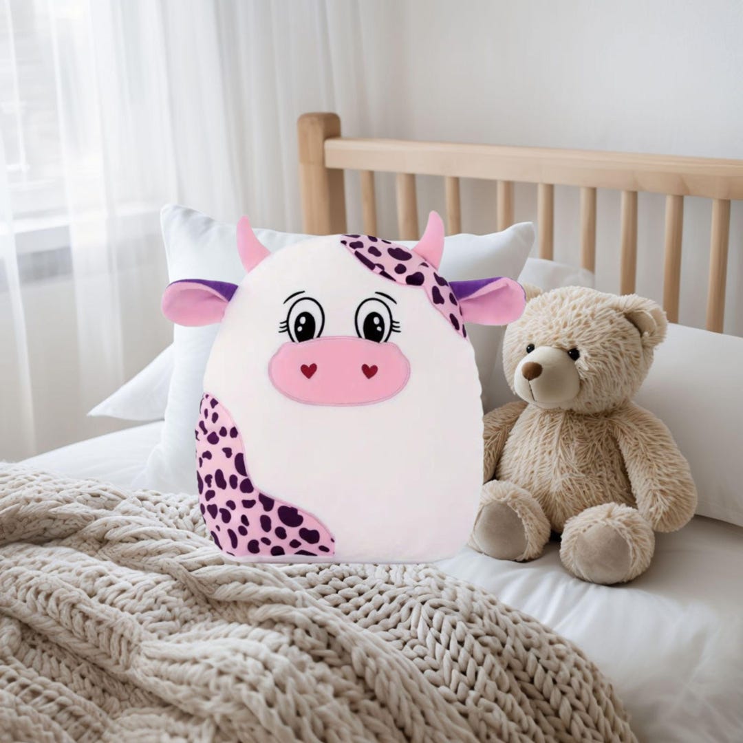 16-inch Pink Cow Plush Toy - Soft Giant Stuff Animal for Grieving ...