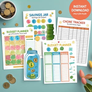 Kids Money Management Printables – 5-page Financial Literacy Activity ...