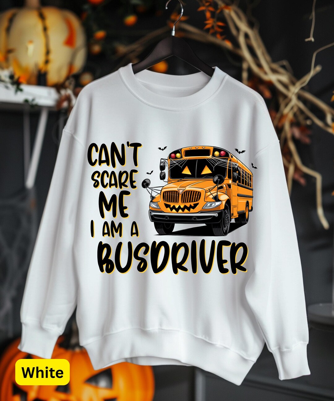 Spooky School Bus Driver Sweatshirt | Halloween Crewneck | Cozy Fall ...