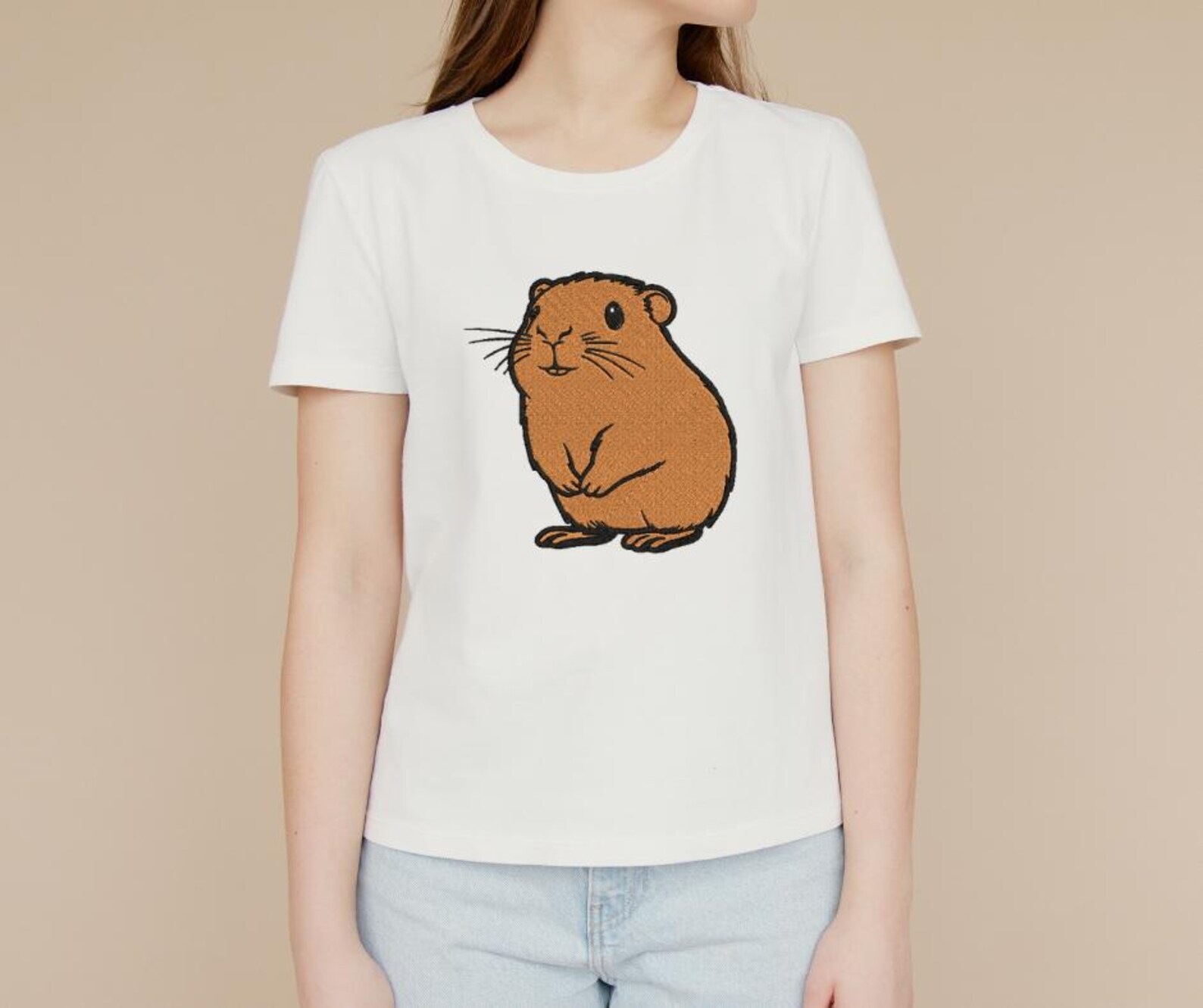 Capybara Embroidery Design, Funny Capybara Embroidery, Pet Embroidery ...