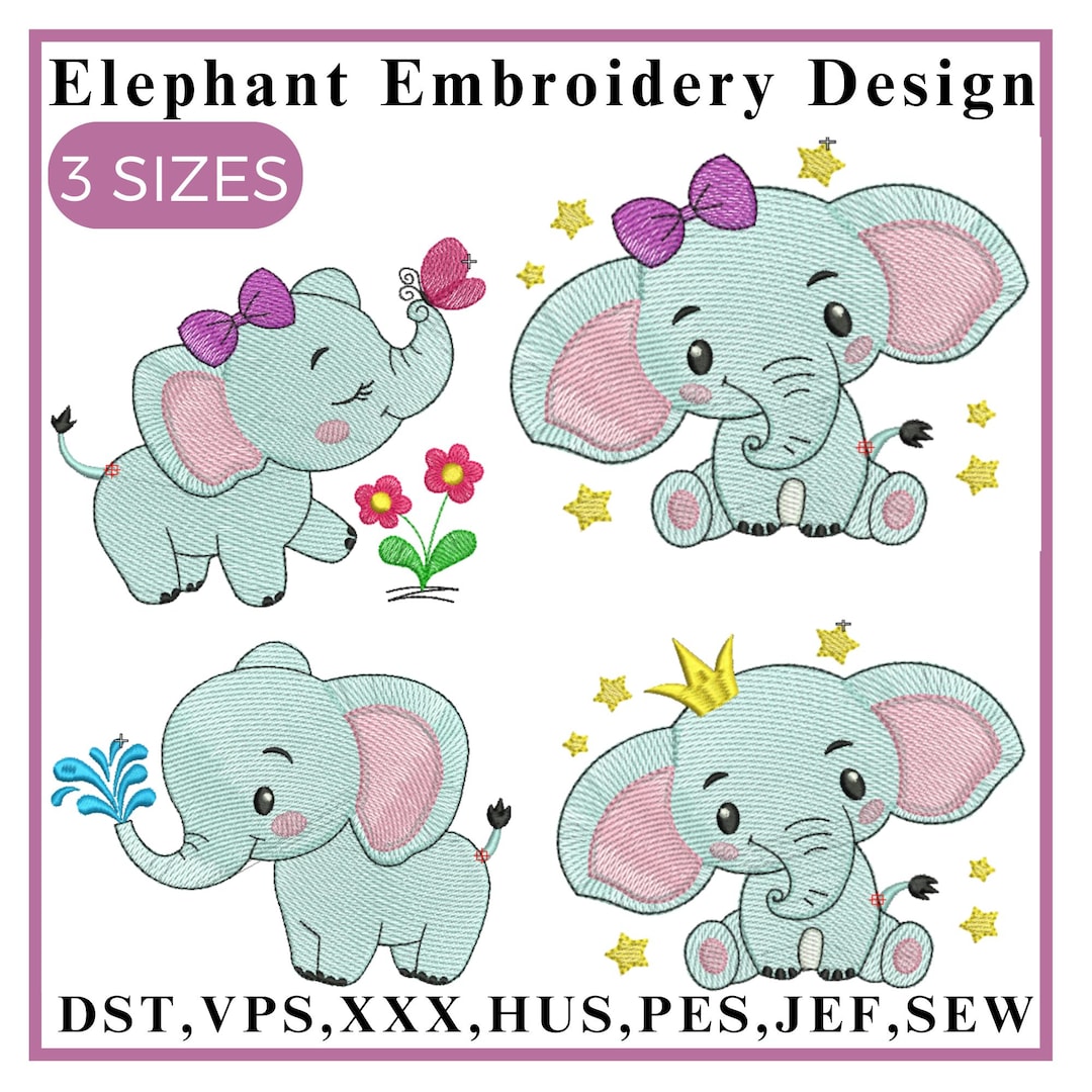 Baby Elephant Embroidery Design, Elephant Embroidery, Boy Elephant ...