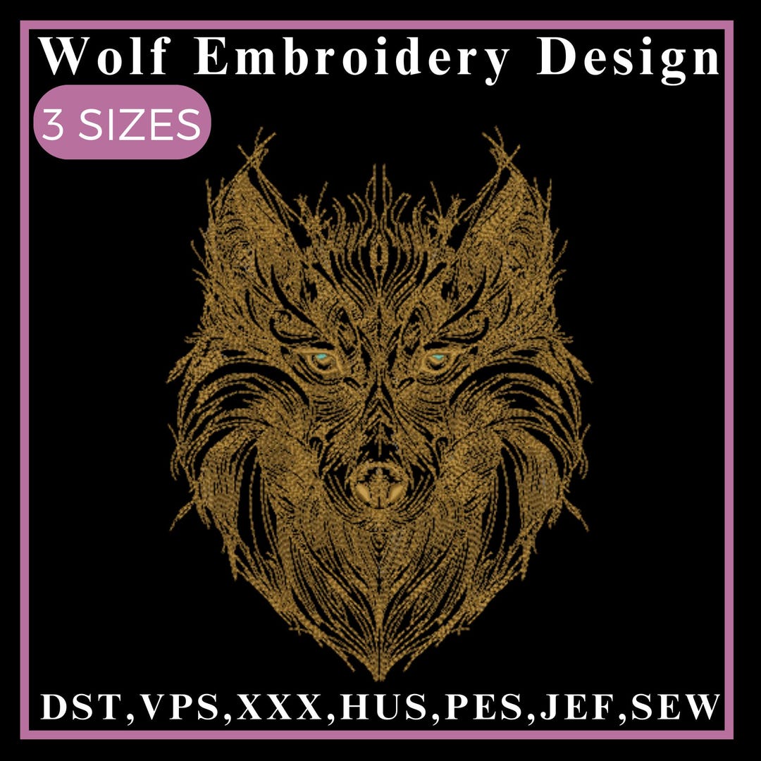 Wolf Embroidery Design, Celtic Wolf Machine Embroidery, Realistic ...