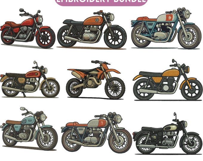 Motorcycle Embroidery Design. Machine Embroidery Design. Chopper ...