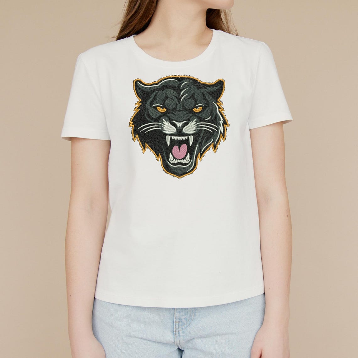 Realistic Tiger Embroidery Design, Tiger Head Embroidery, Tiger ...