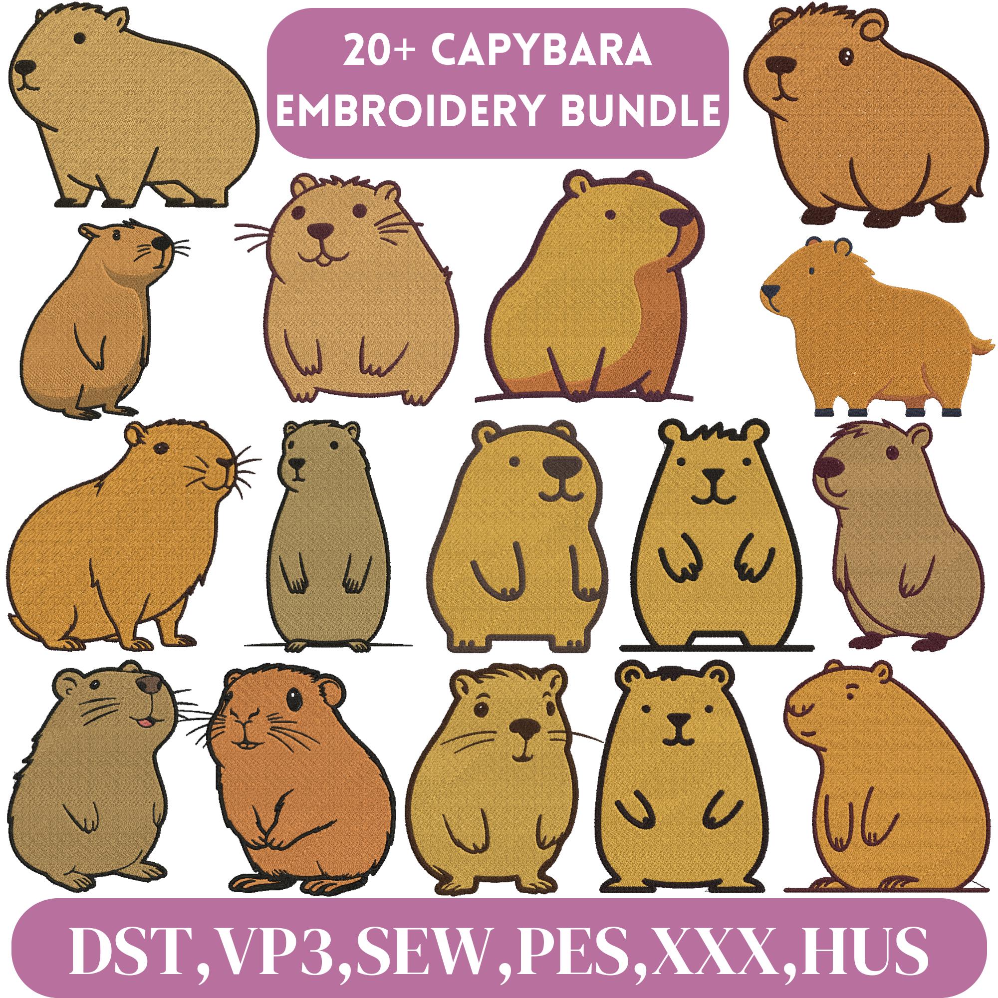 Capybara Embroidery Design, Funny Capybara Embroidery, Pet Embroidery ...