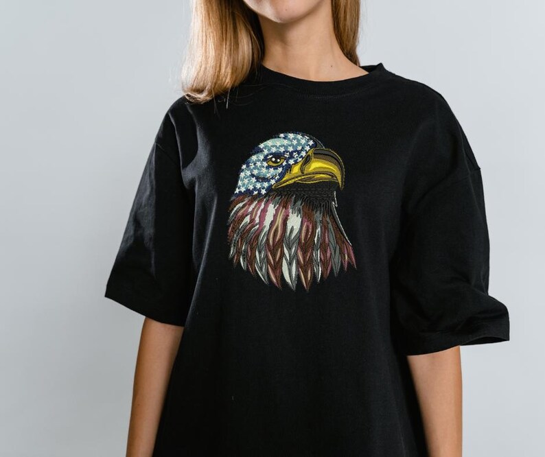 Eagle Embroidery Design, Flying Bald Eagle Embroidery, Majestic ...
