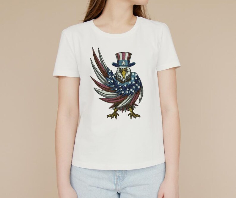 Eagle Embroidery Design, Flying Bald Eagle Embroidery, Majestic ...