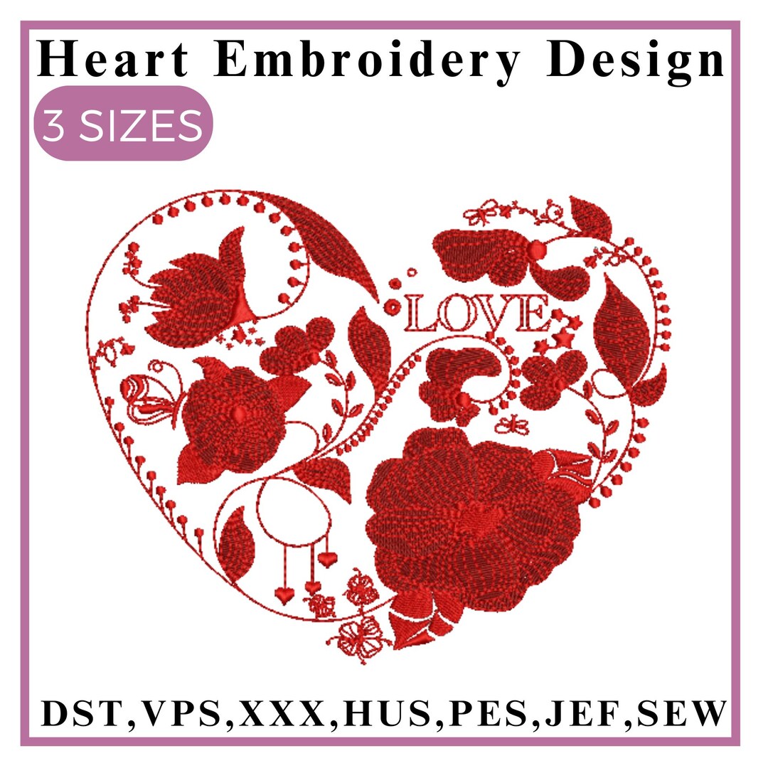Heart Embroidery Design, Mini Heart Embroidery. Love, Heart Shapes ...