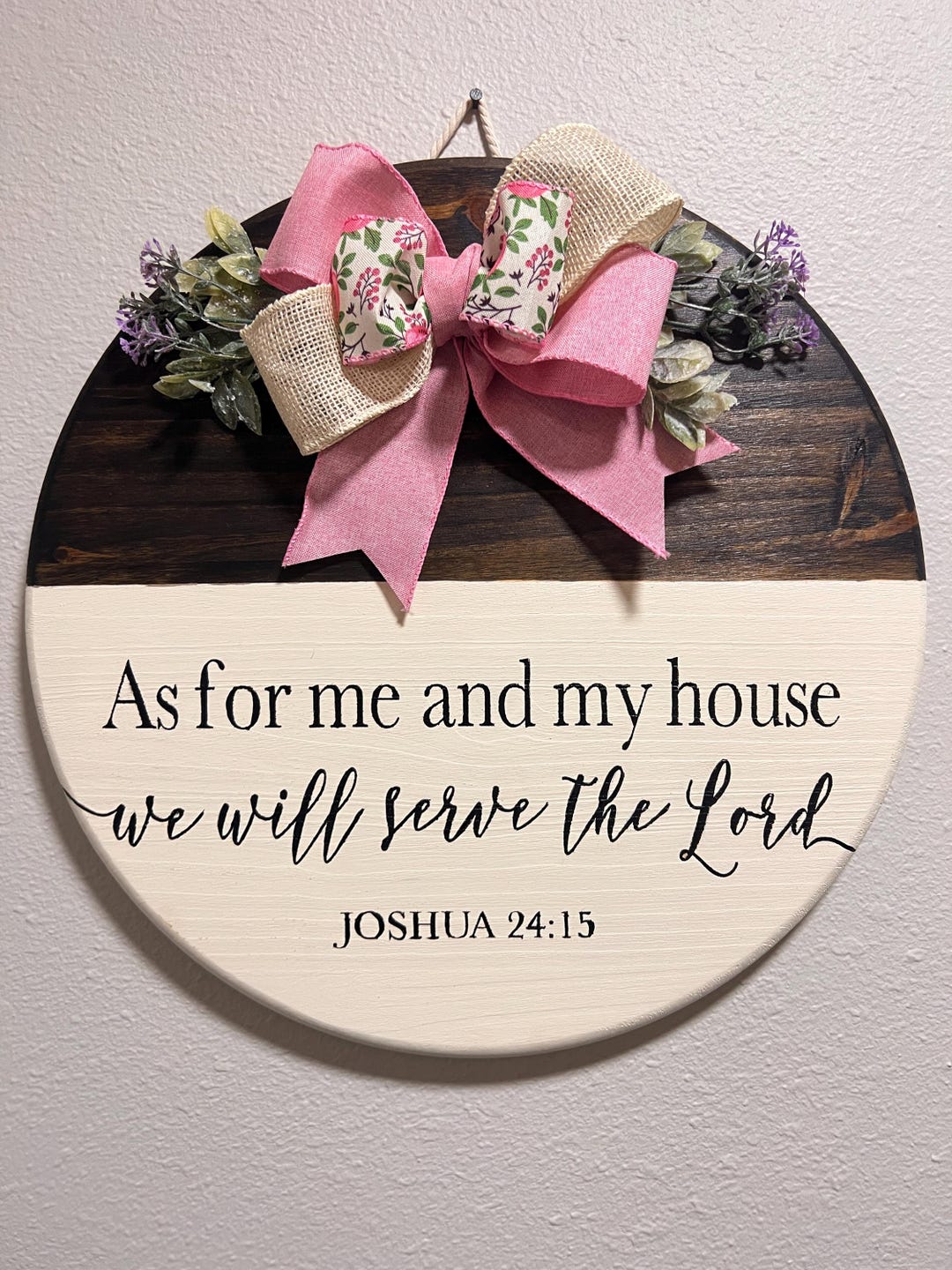 We Will Serve the Lord Round Wooden Sign - Etsy