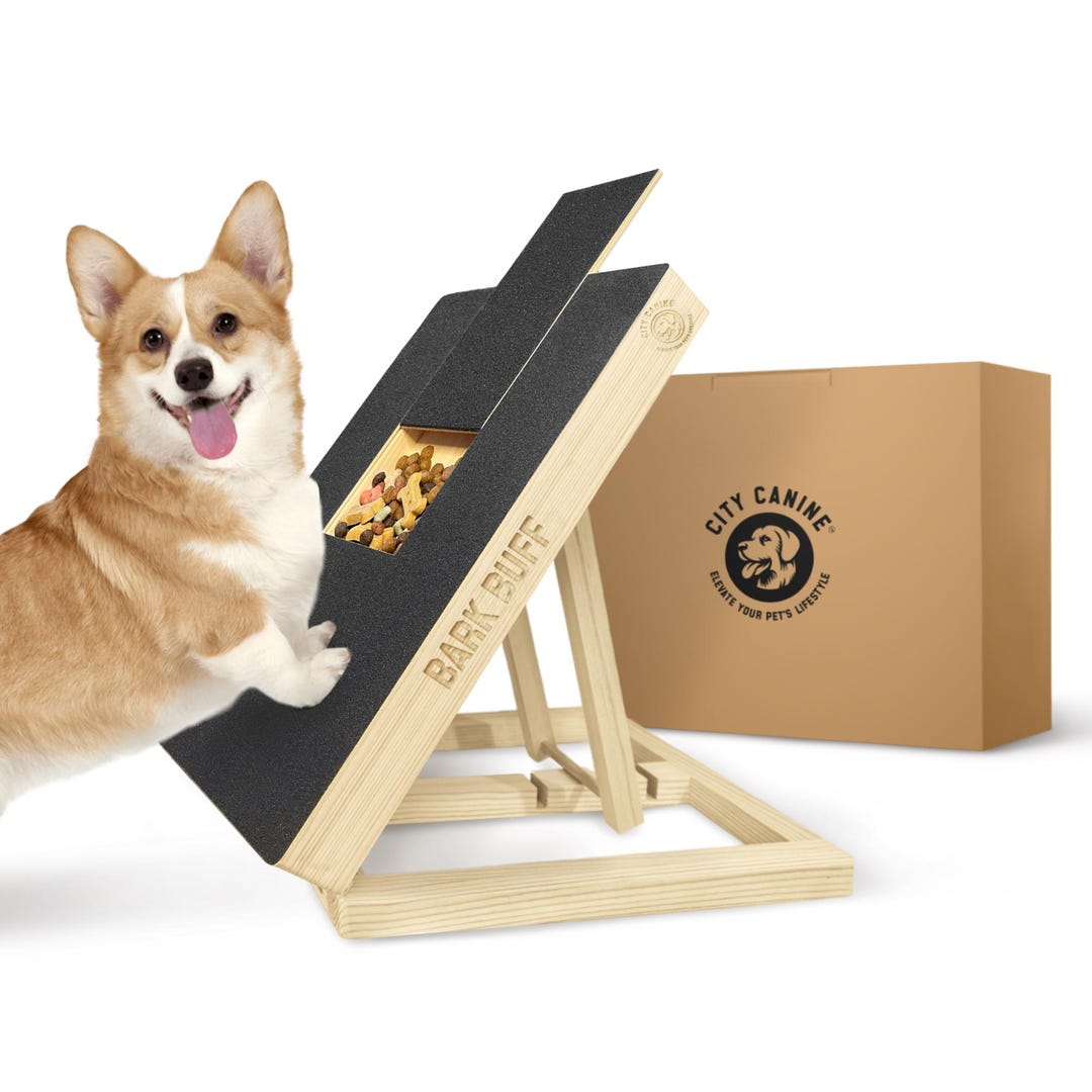 CITY CANINE Bark Buff - Dog Nail Scratch Board With Built-in Treat Box ...