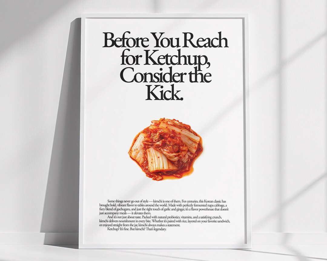 Kimchi Poster, Korean Marketing 80s, Vintage Poster, Asian Culture ...