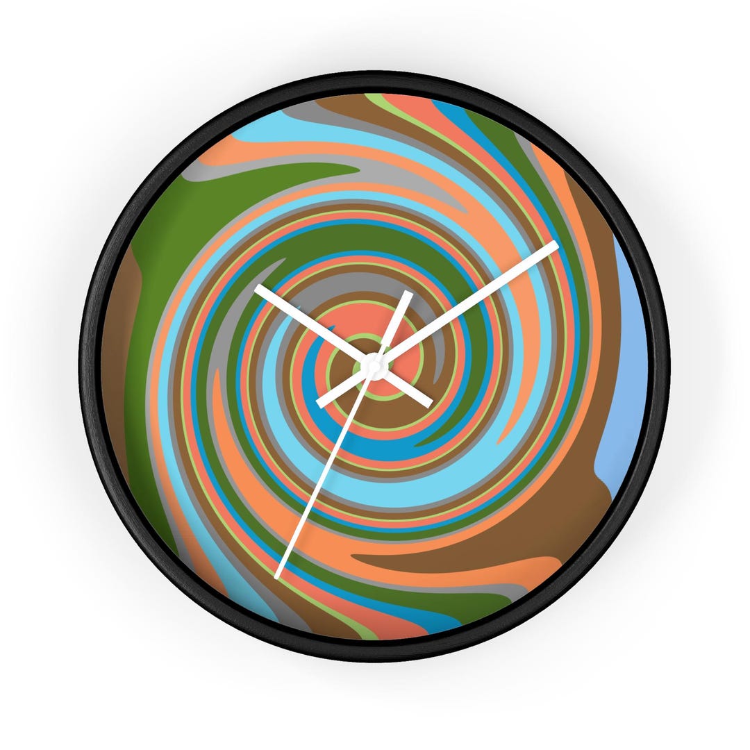 Colorful Swirl Wall Clock Modern Home Decor, Unique Gift, Artful ...