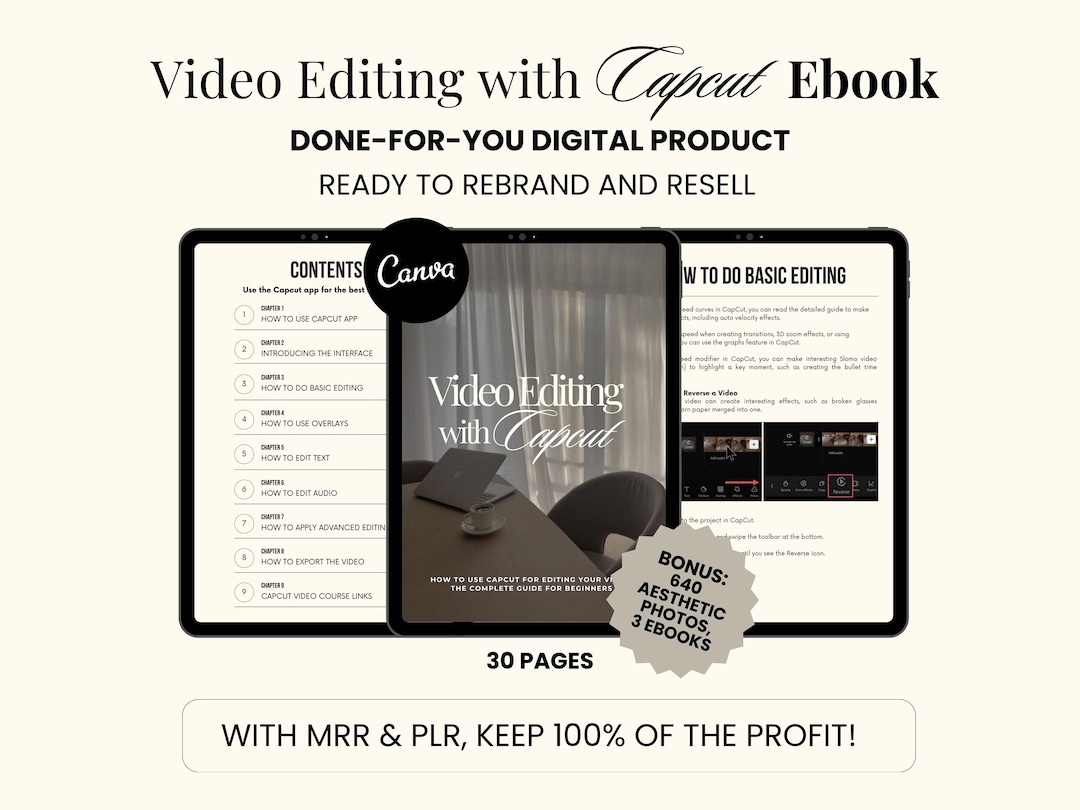 Video Editing With Capcut Guide Ebook MRR PLR Master Resell Rights DFY ...