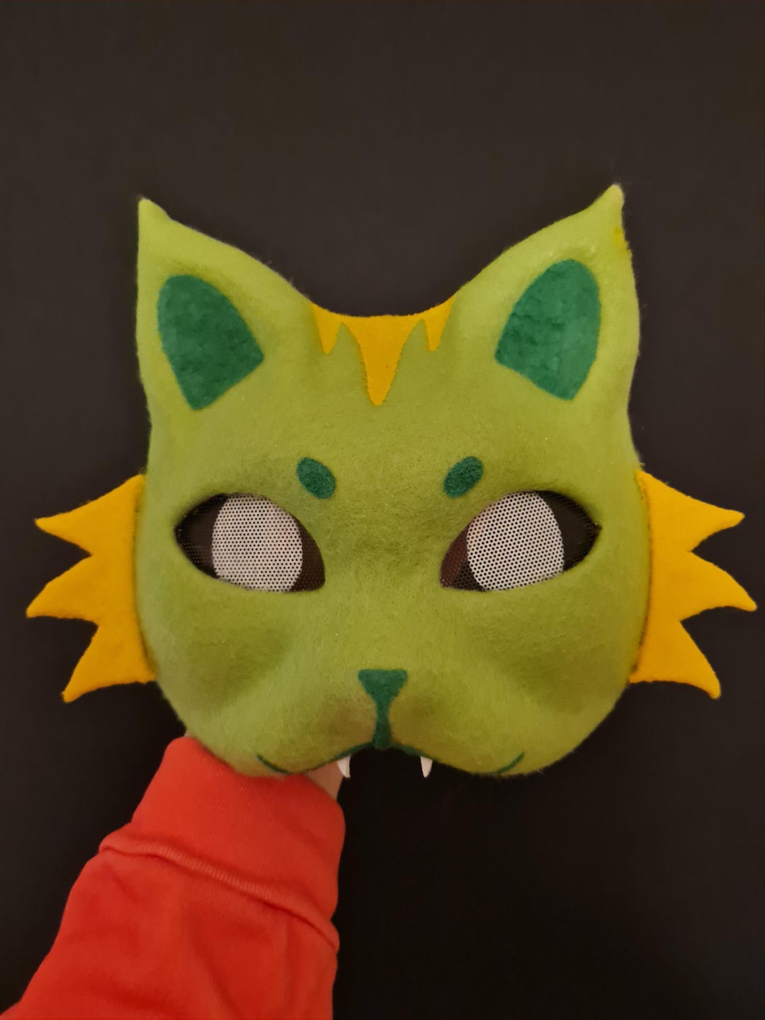 Therian Alien Cat Mask-green/yellow - Etsy
