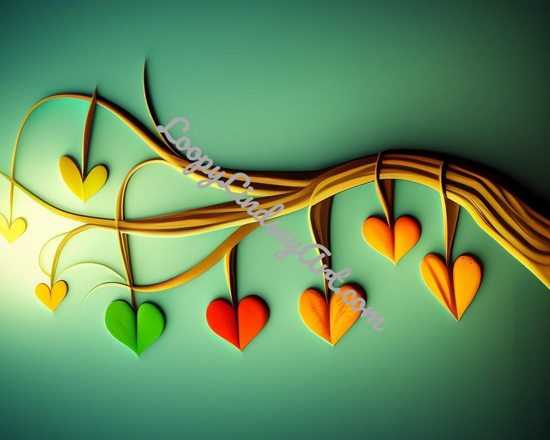 Hearts Printable Art Print, 3D Heart Print, Love Art, Valentines Print ...