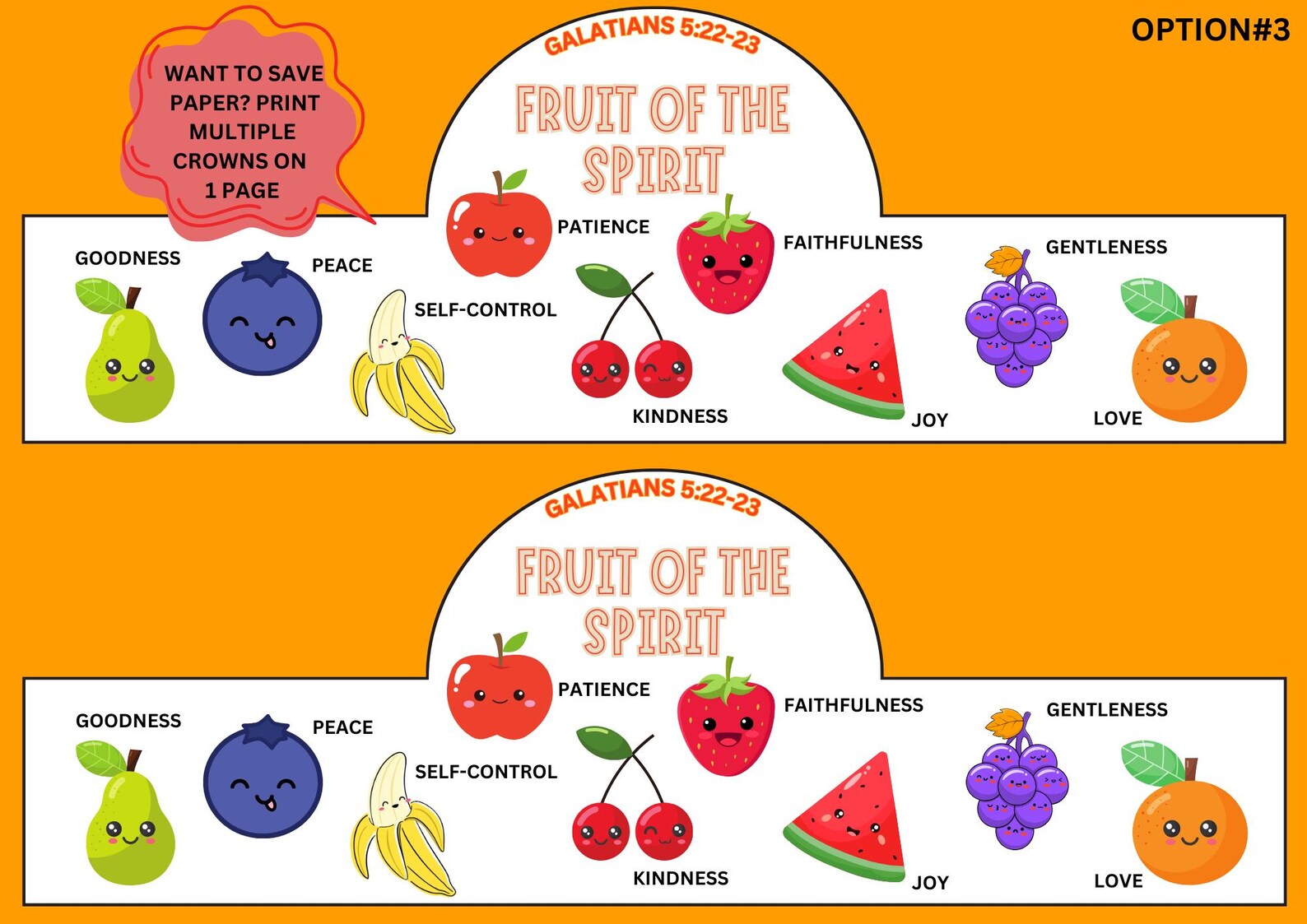 Fruit of the Spirit Printable Crown - Etsy