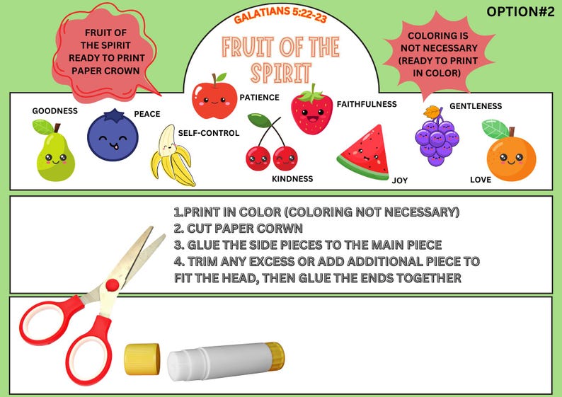 Fruit of the Spirit Printable Crown - Etsy