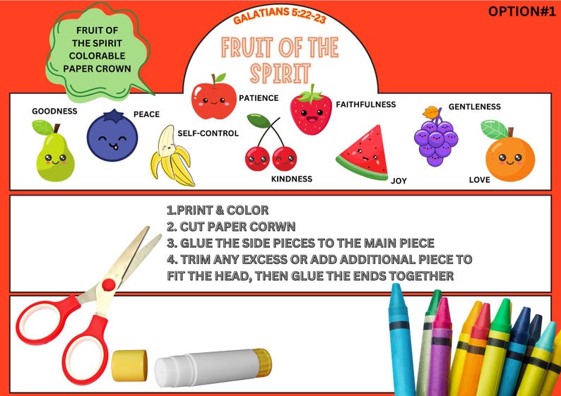 Fruit of the Spirit Printable Crown - Etsy