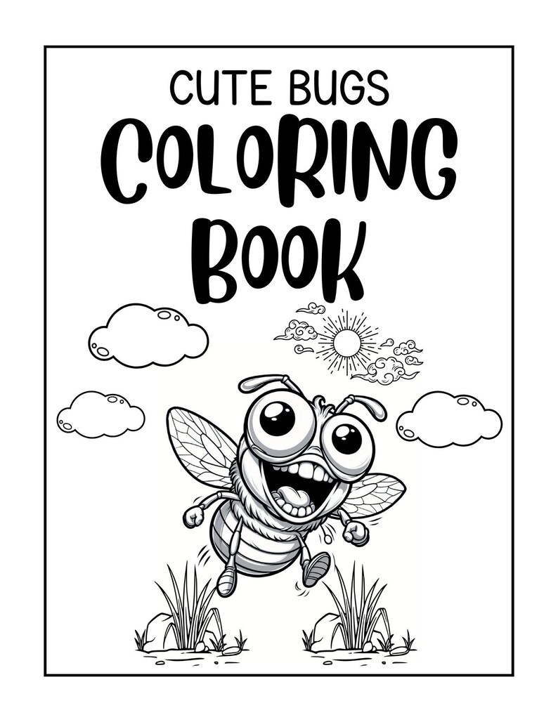 52 PAGES Cute Bugs and Insect Coloring Book | Coloring Activity Book ...