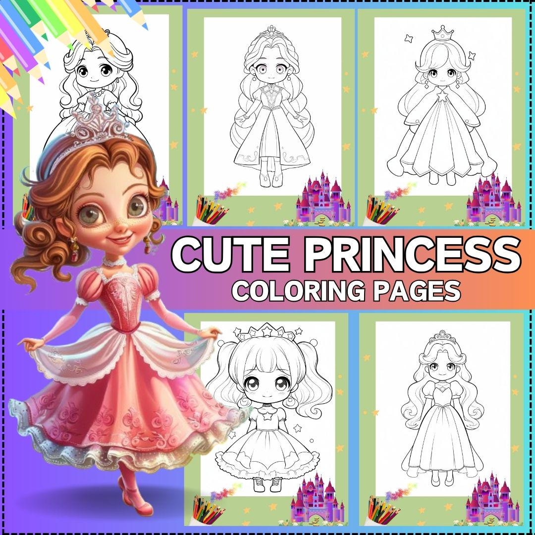 50 Princess Coloring Pages | Cute & Fun Digital Download | Kids ...
