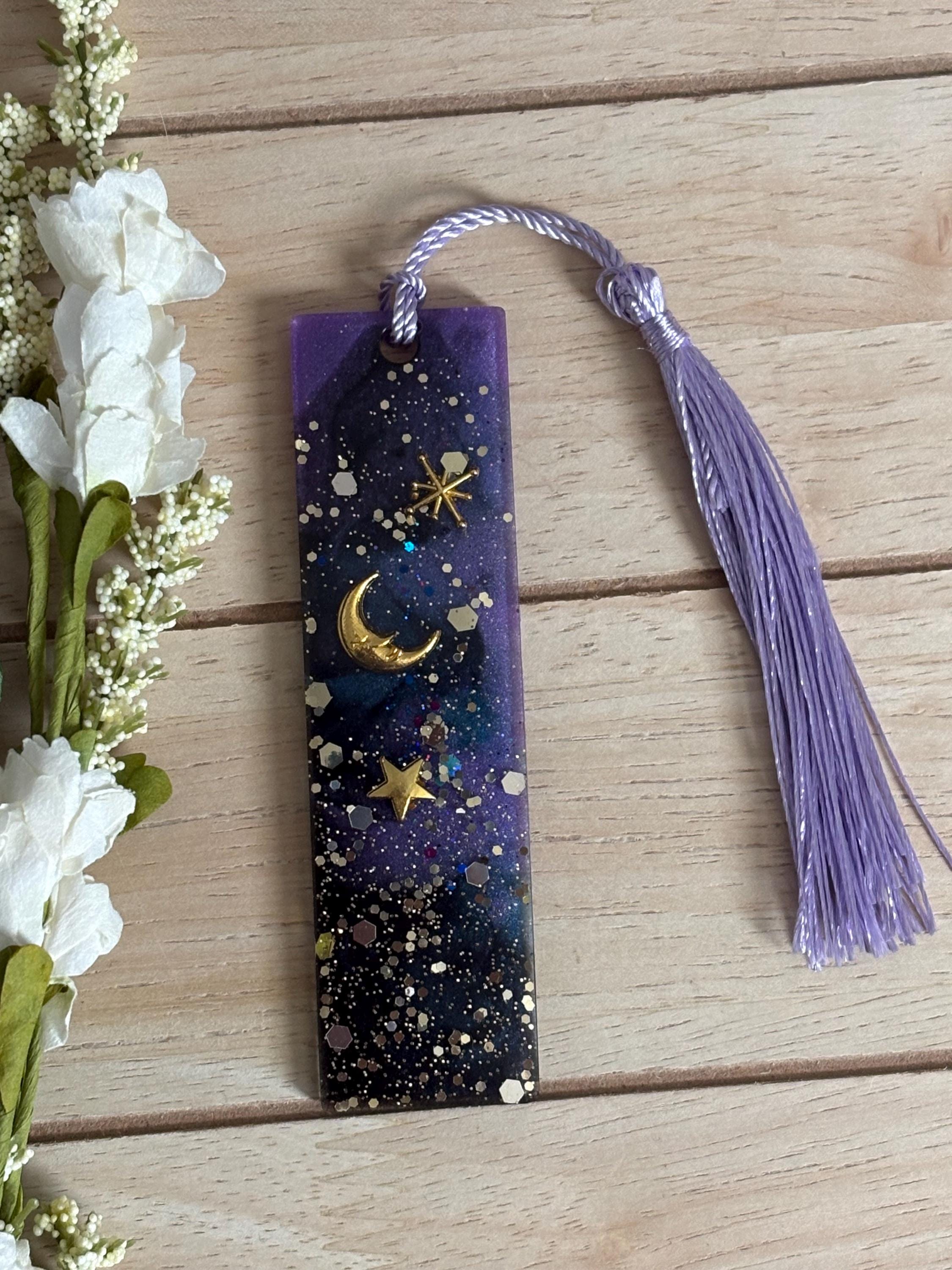 Galaxy-celestial Bookmark With Moon & Stars – Cosmic Book Accessory - Etsy