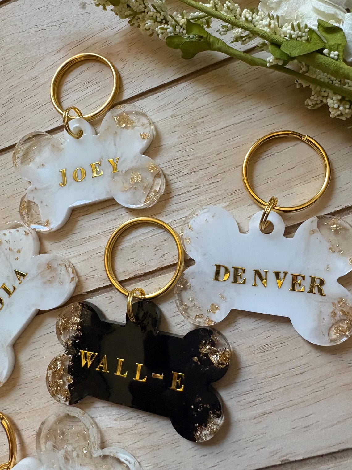 Pawfectly Personalized Resin Pet Tag-marble/ Gold Custom ID for Dogs - Etsy