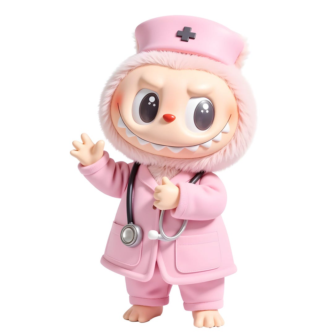 Labubu Nurse Doctor PNG Medical Clipart Cute Cartoon Healthcare ...