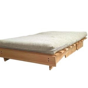 Futon Sofa Bed | Futon Couch | Solid Wood Frame | Convertible Wooden ...