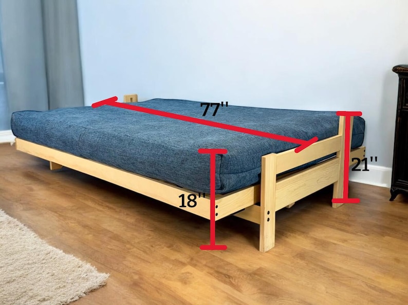 Kamouraska | Wooden Futon Frame | Custom-made Sofa Bed | Rustic Furniture | Eco-friendly Sofa ...