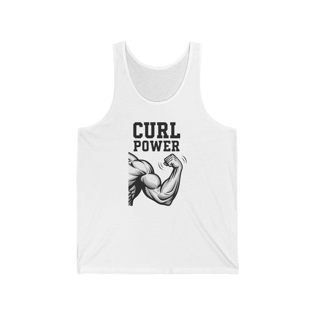 Curl Power Tank Top | Bicep Illustration, Gym Workout Apparel - Etsy