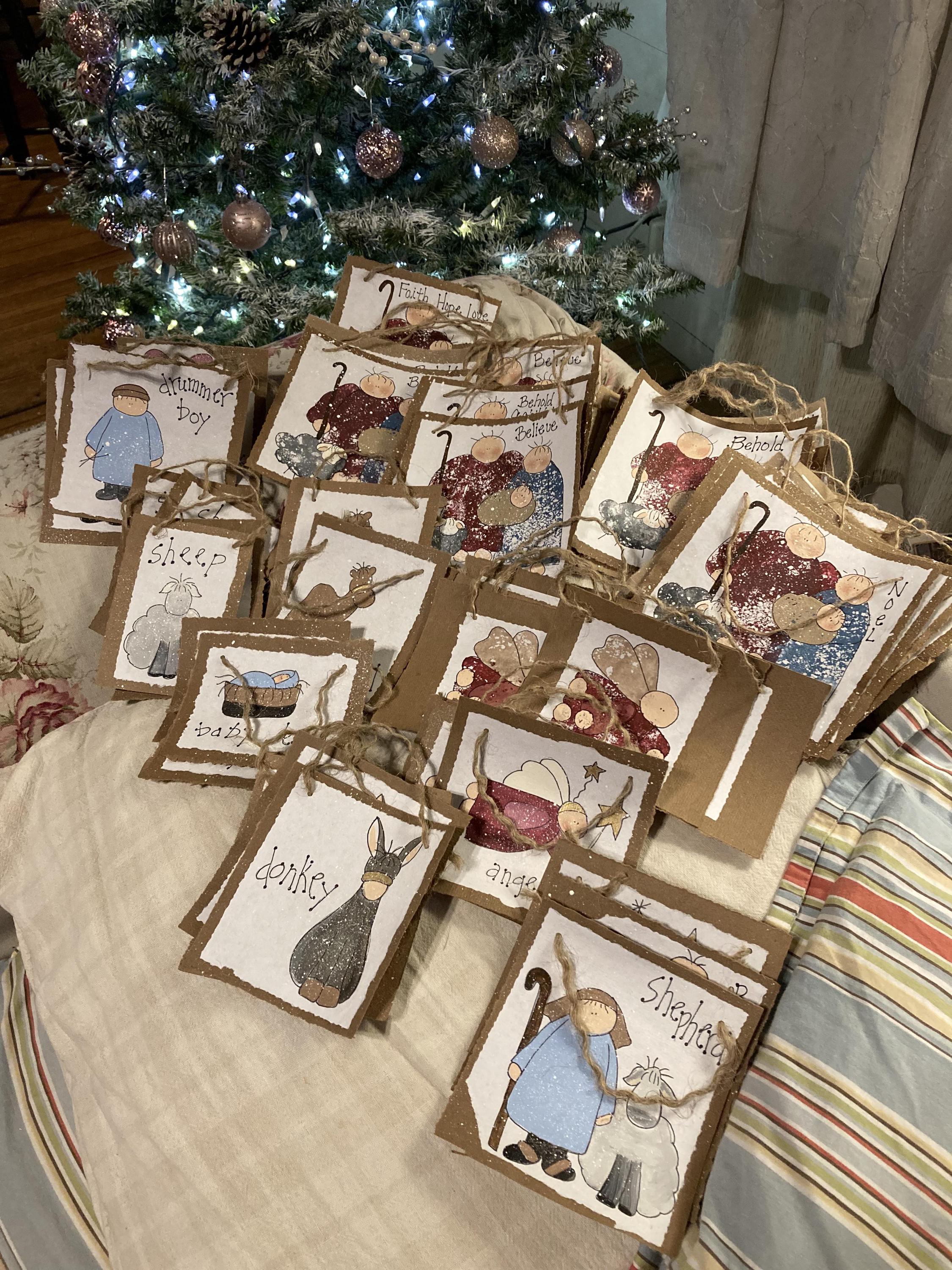 Handmade, Hand Painted, Paper Nativity Ornaments - Etsy