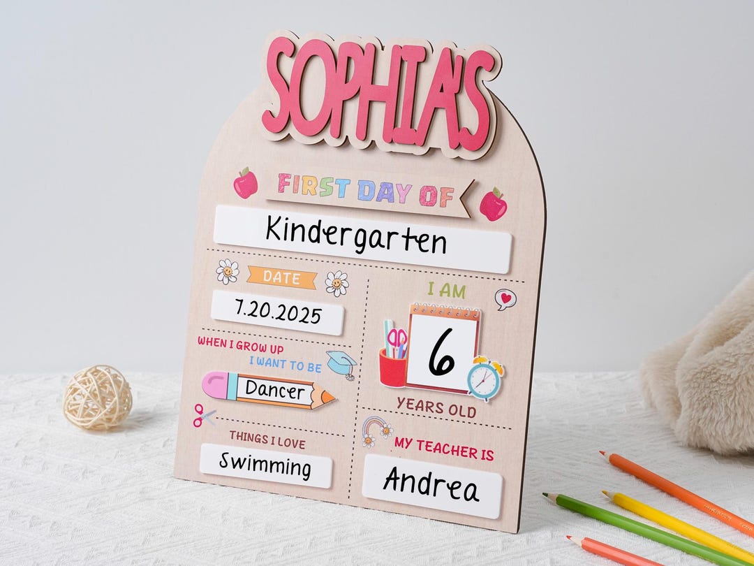 Custom First Day of School Sign, Last Day of School Sign, Custom Name ...
