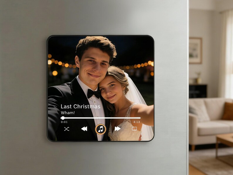 Personalized Music Magnet, Custom Photo Refrigerator Magnet, Our Song ...