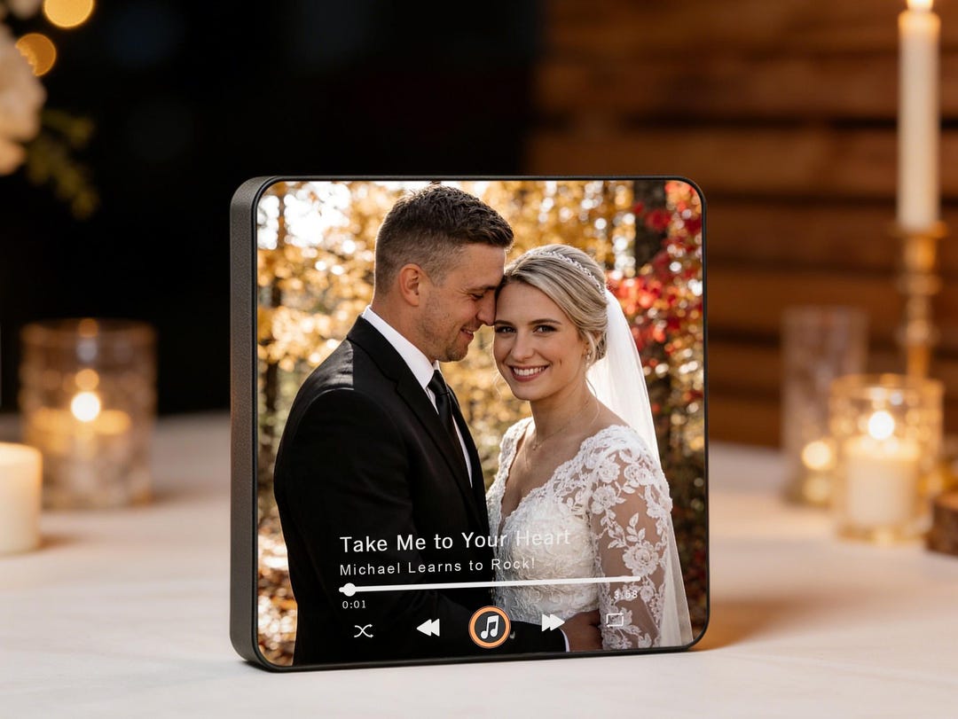 Custom Photo Music Magnet, Personalized Song Keepsake, Romantic Gift ...