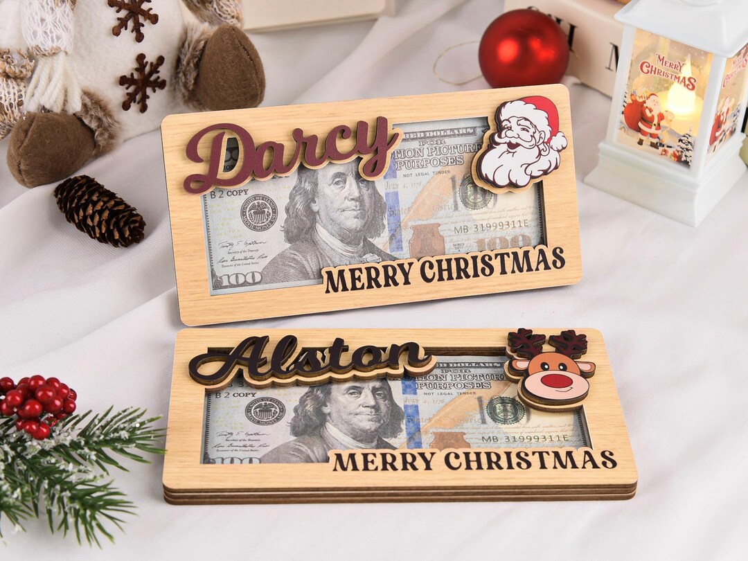 Personalized Xmas Money Holder, Christmas Gift 2025, Reindeer Money ...