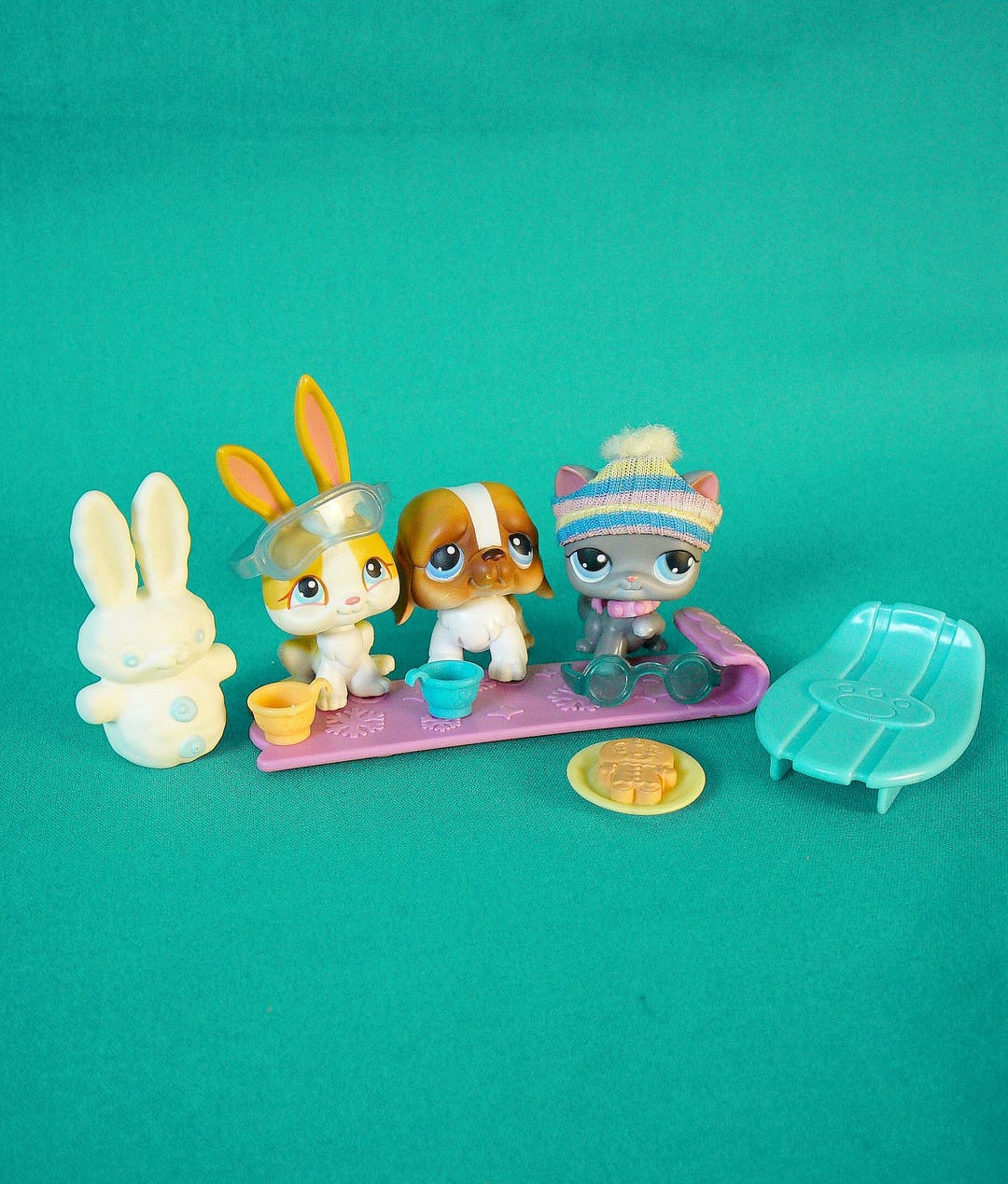 LPS Snowfall Fun Set RARE Authentic Cat, Dog, Rabbit - Etsy