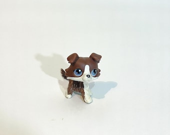 VTG RARE Authentic Littlest Pet Shop LPS #67 Grey Collie Dog, Blue Eyes ...