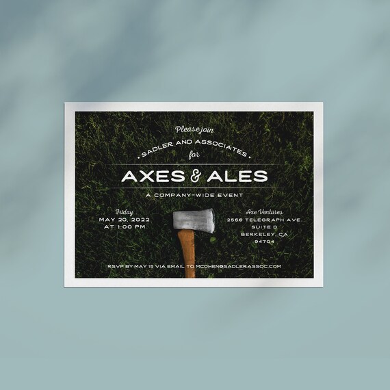 Axe Throwing Invitation Axe Throwing Party Invite Axe | Etsy