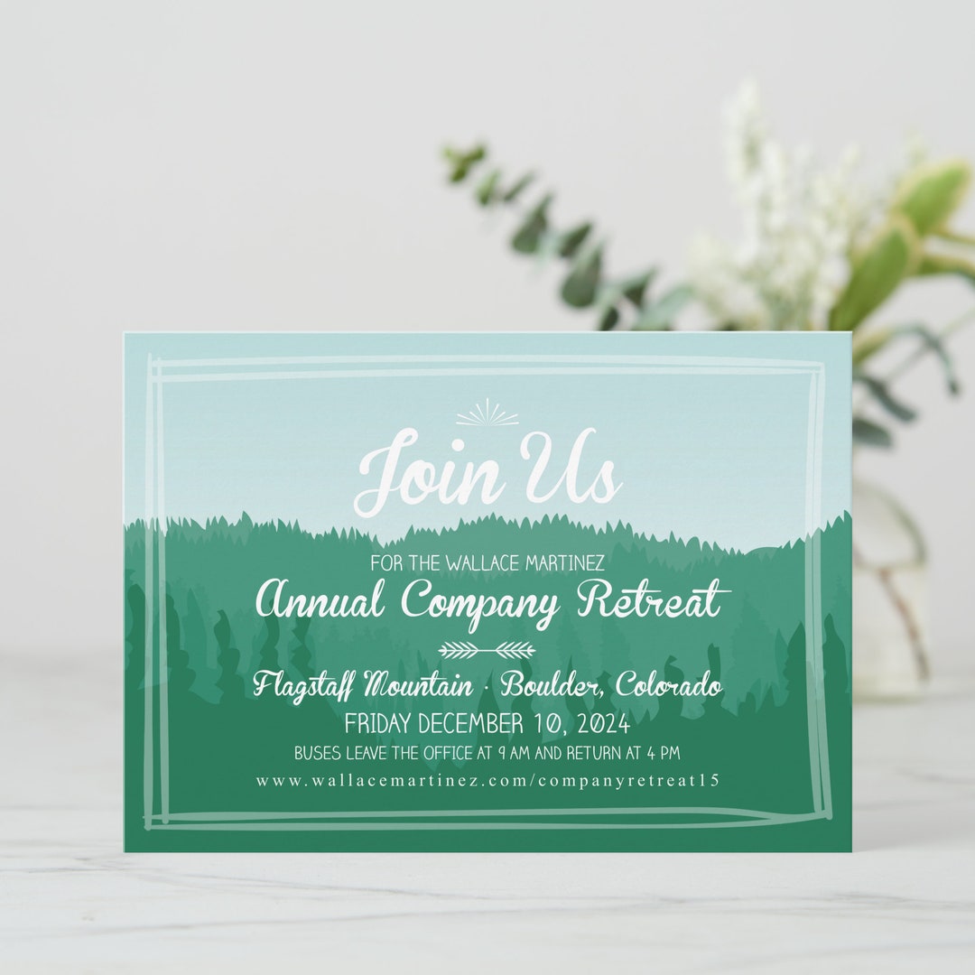 Company Retreat Invitation, Mountain Retreat Invite, Leadership ...