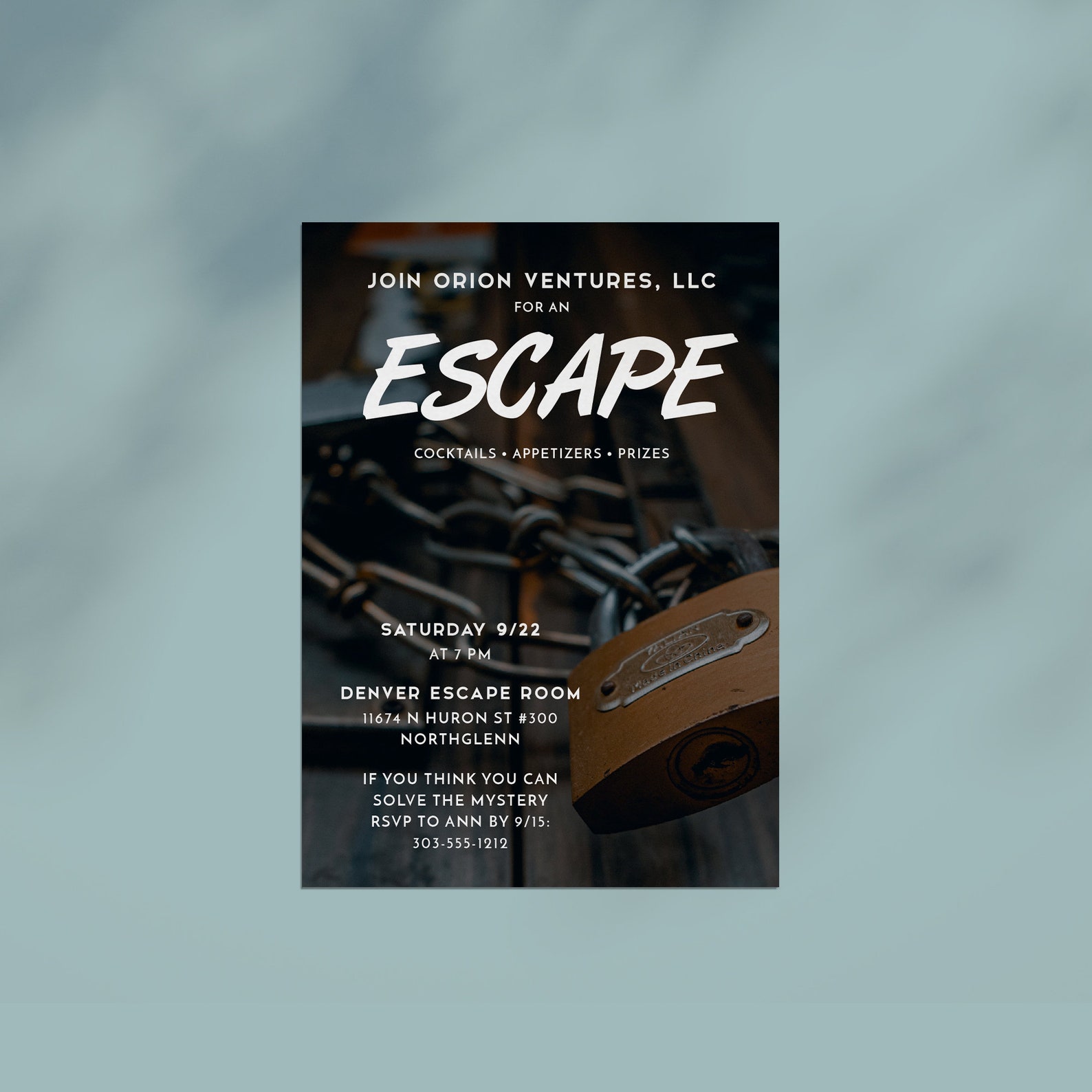 Escape Room Birthday Party Invitation, Escape the Room Invitation ...